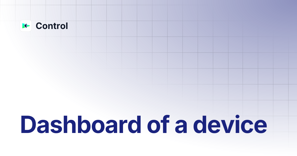 Dashboard of a device | English | Control